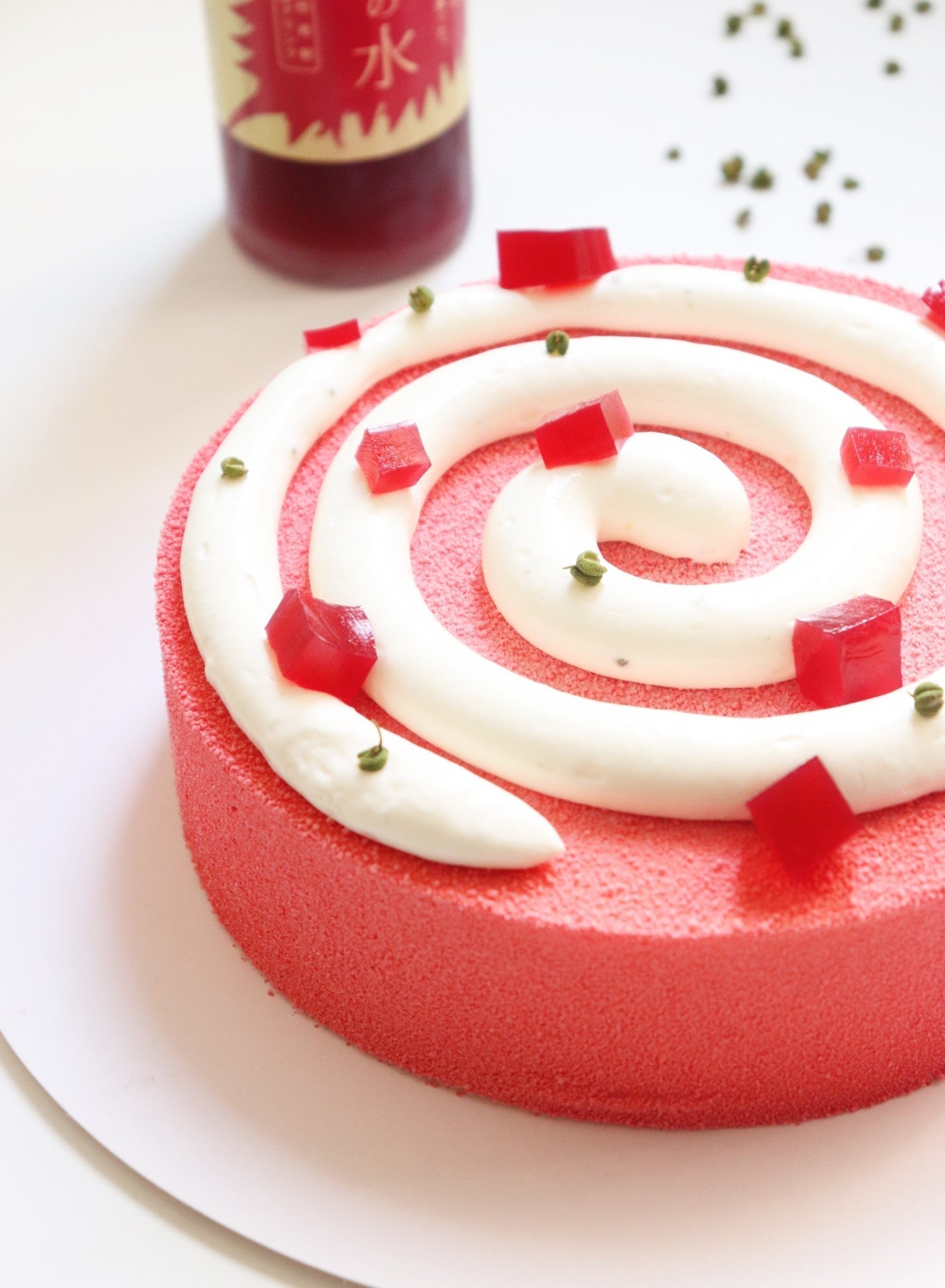 Apple, shiso and sansho berry dessert